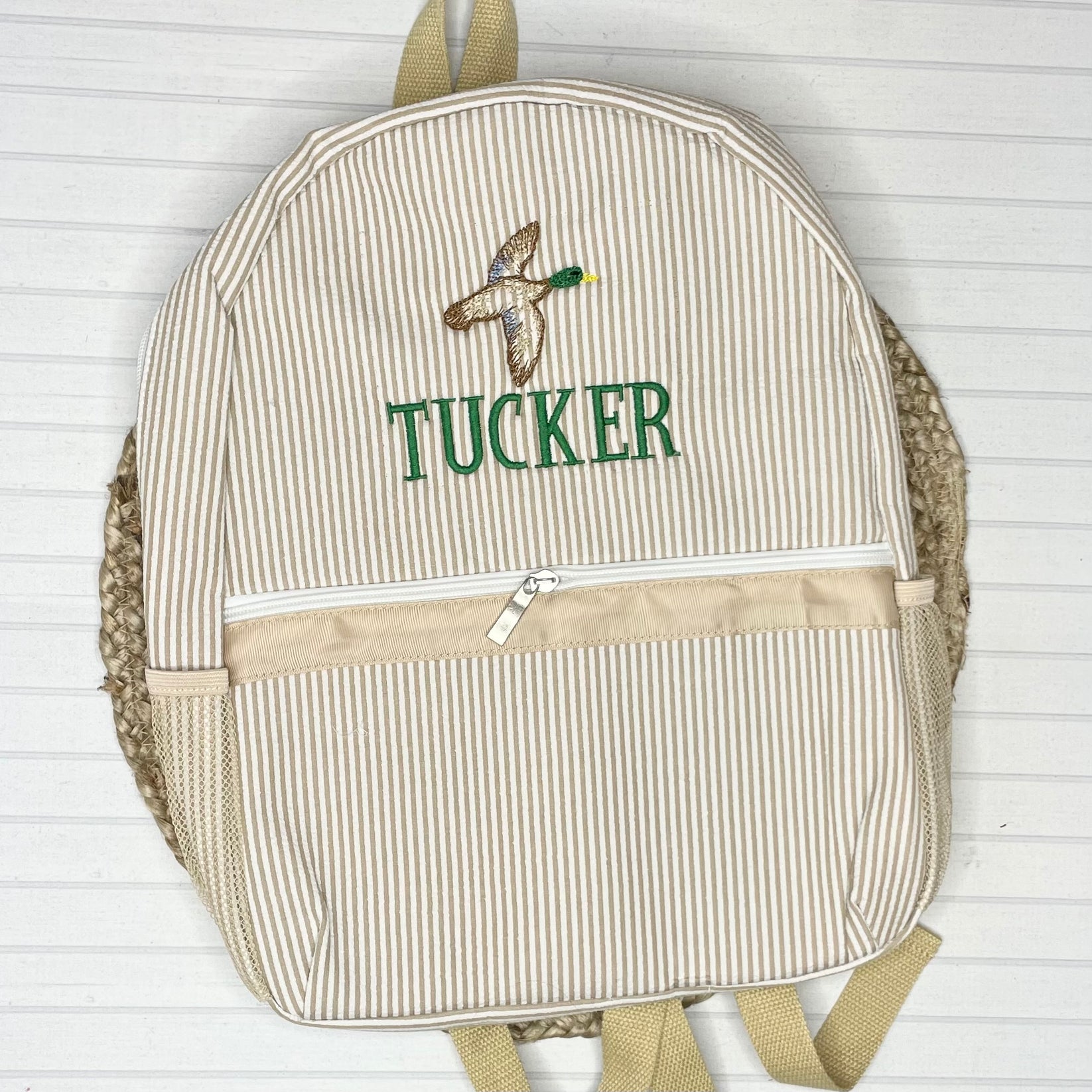 Seersucker Backpack (Full Size) – Love That Cotton