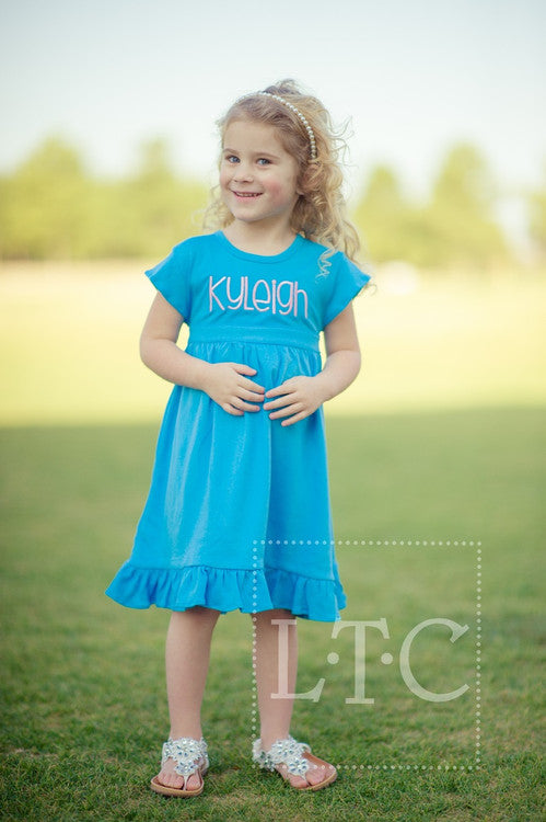 Girls Ruffle Dress with Tie – Love That Cotton