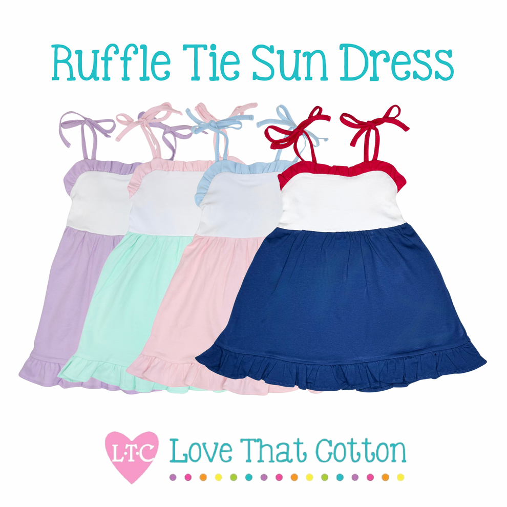 Girls Ruffle Tie Sun Dress – Love That Cotton